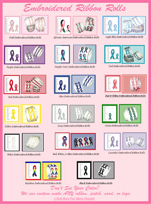 cause embroidered ribbons awareness ribbons cancer ribbons the ribbon lady